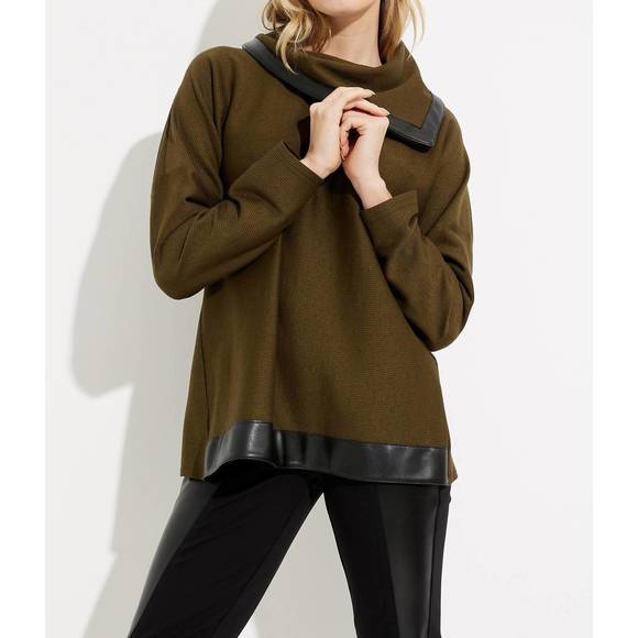 Joseph Ribkoff | Sweaters | New Joseph Ribkoff Faux Leather Contrast ...